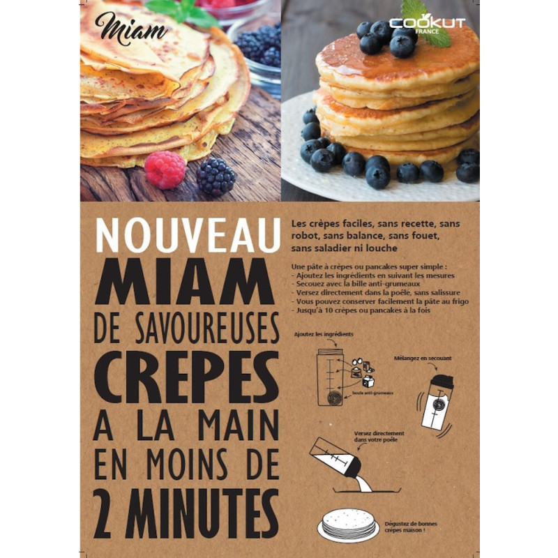 Shaker à crèpes, gaufres et Pancakes - Cookut MIAM